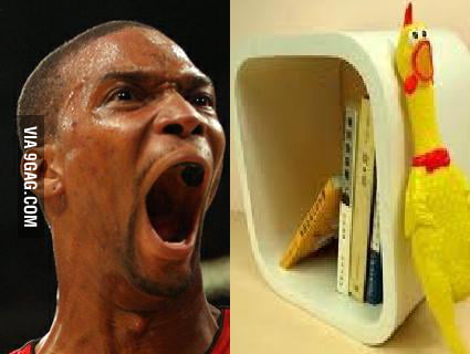 Dramatic chicken and Bosh during the west conf. finals - 9GAG