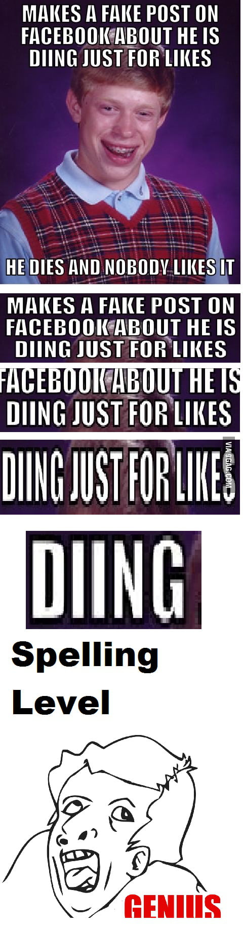 Dying is so hard to to spell - 9GAG