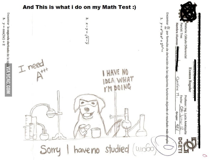 My Math Test This finals - 9GAG
