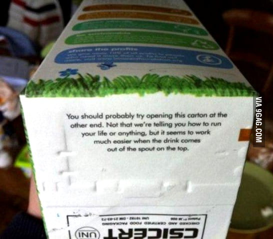 When I turn over the carton... - 9GAG
