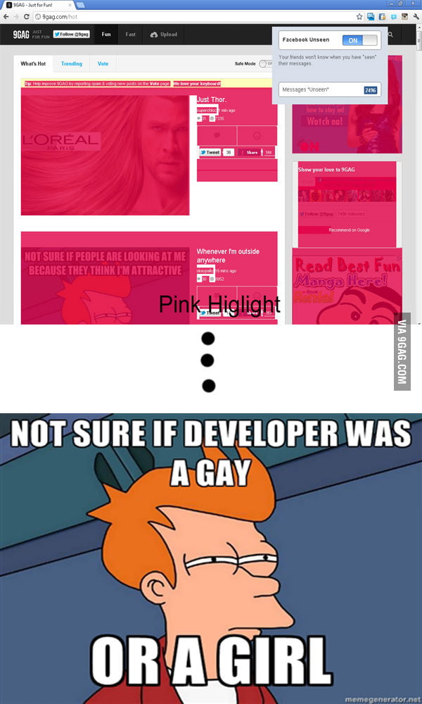 Thumbs up if you noticed its pink - 9GAG