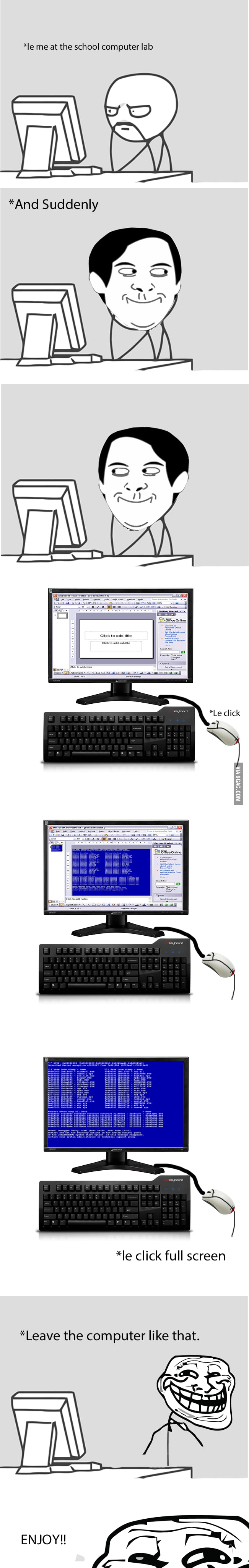Computer lab trolling - 9GAG
