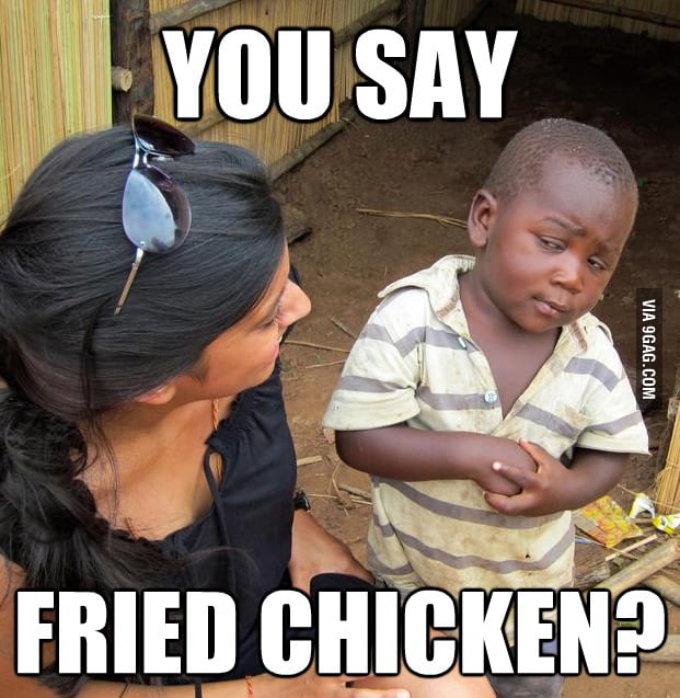 Sceptical third world kid likes Fried Chicken - 9GAG
