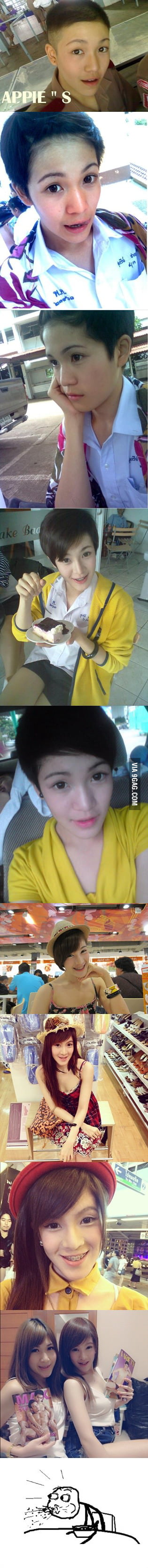 Dude turns to girl level: asian - 9GAG