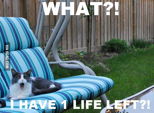 I have 1 life left? - 9GAG