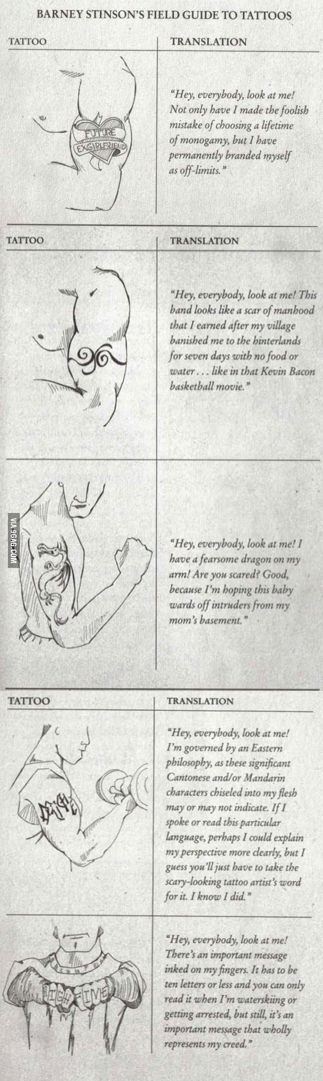 Barney Stinson's Tattoo Translation - 9GAG
