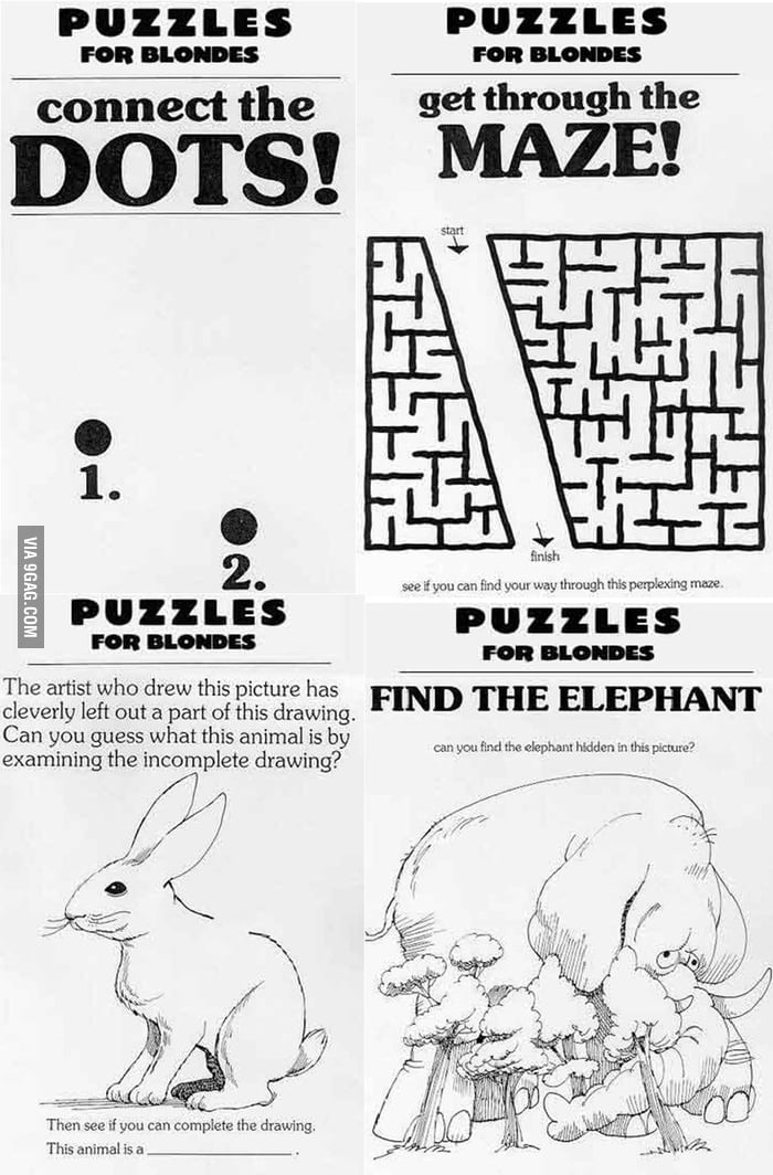 Puzzles for blondes - 9GAG