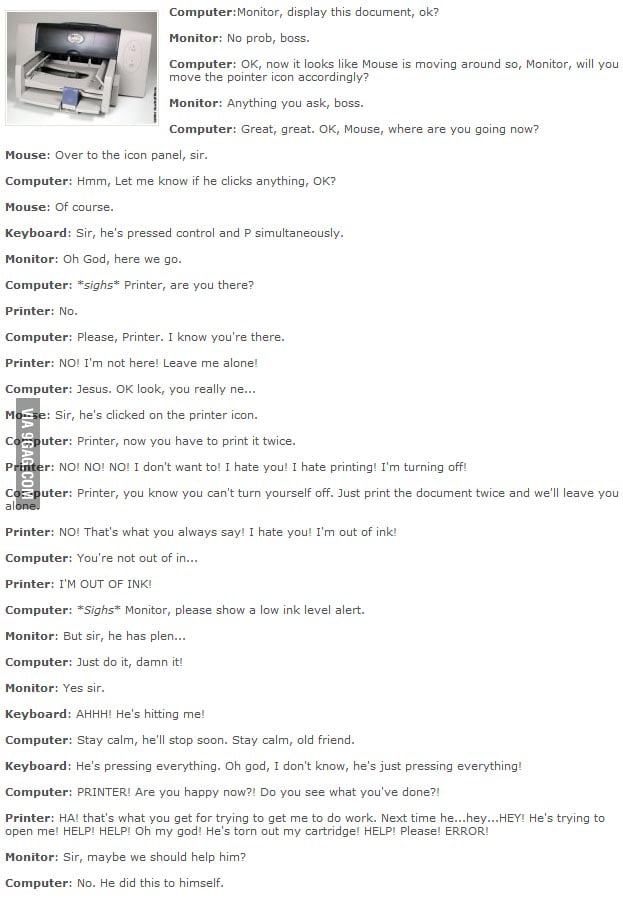 Printers are assholes - 9GAG
