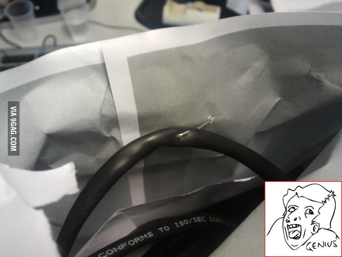 How a network cable is sent @ work - 9GAG