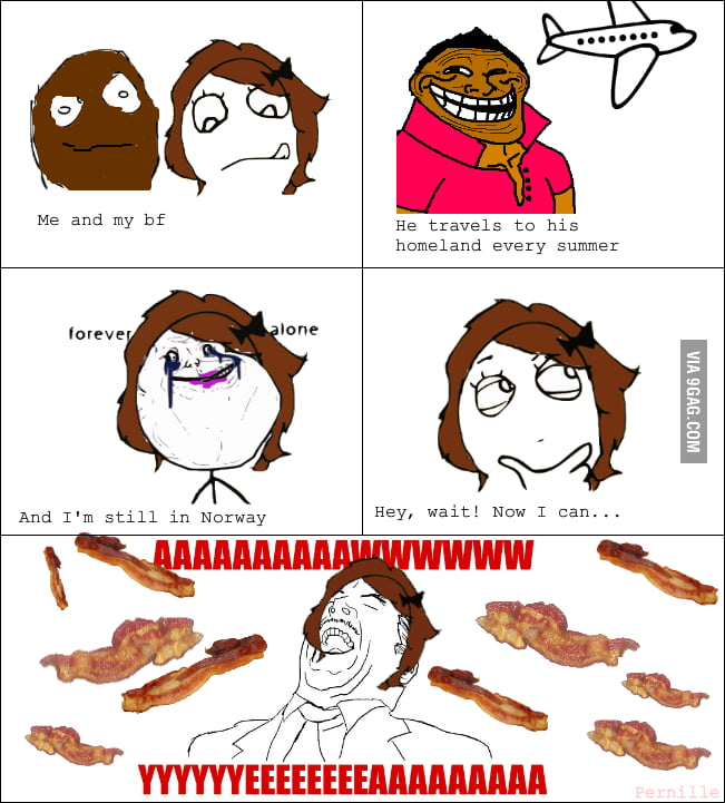 Eatng bacon - 9GAG