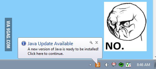 In your face, Java Update! - 9GAG