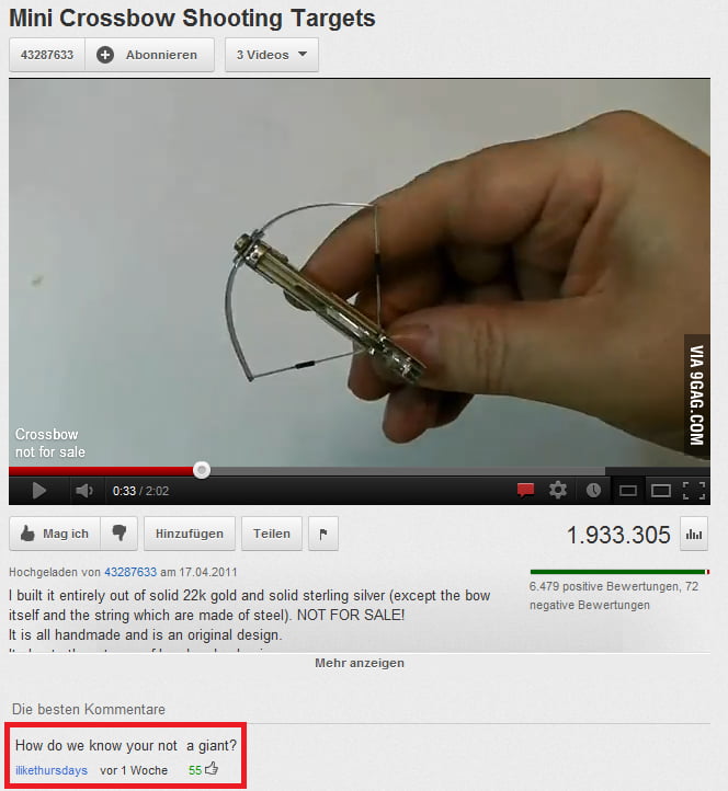 Mini Crossbow - 9GAG