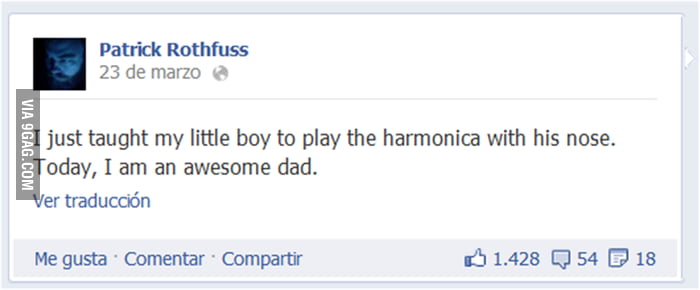 Just Patrick Rothfuss being awesome (writer) - 9GAG