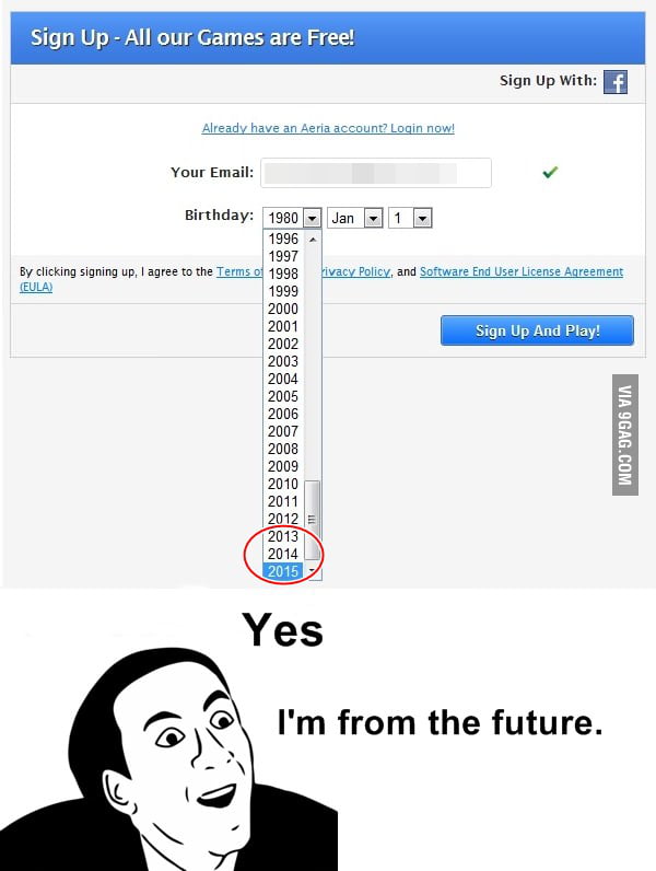 Just a sign up ... - 9GAG