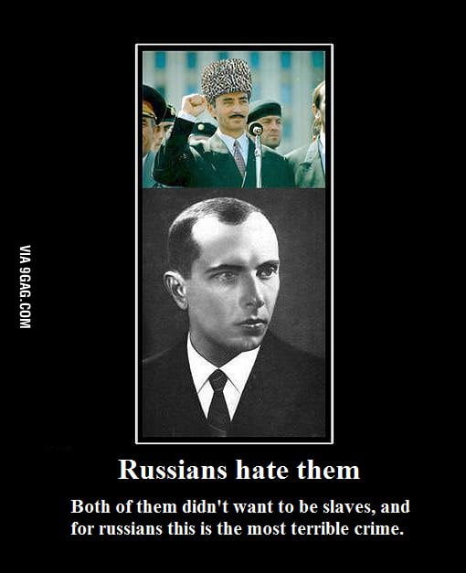 Dzovhar Dudaev and Stepan Bandera. Real heroes - 9GAG