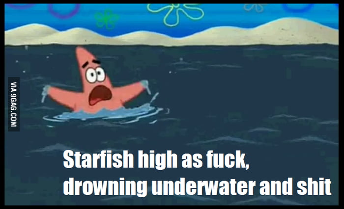 Starfish patrick is drowning underwater - 9GAG