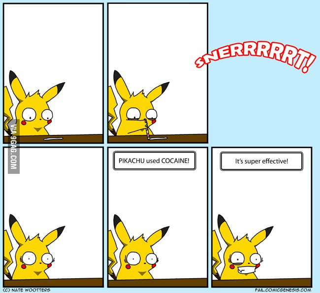 Pikachu on coke - 9GAG