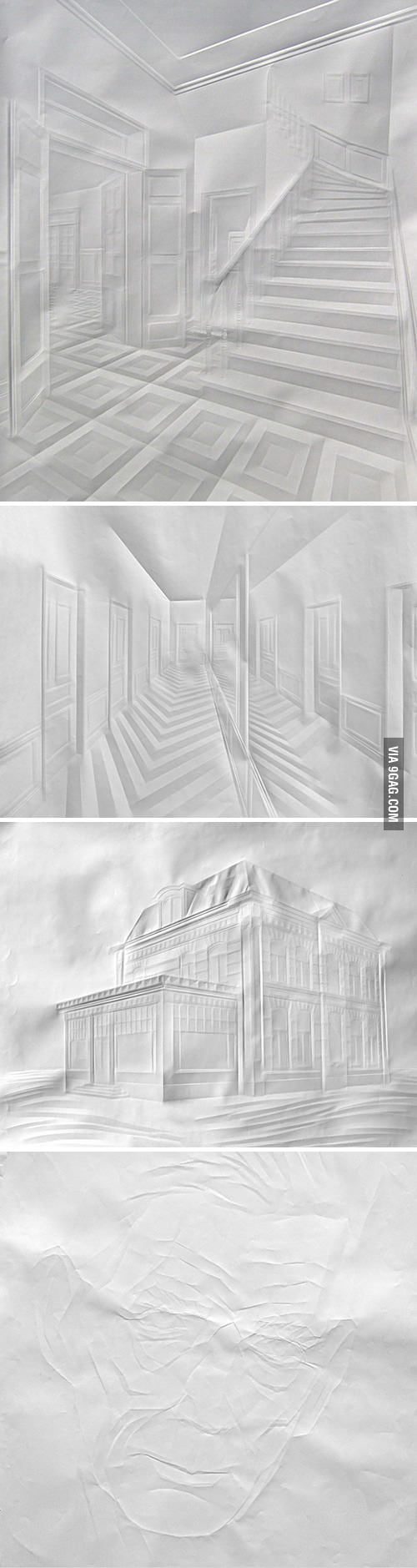 Art made by folding and unfolding sheets of paper - 9GAG