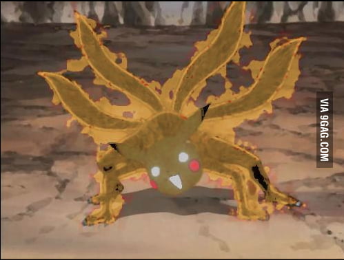 Pika pika go kyuubi mode.. Like a boss - 9GAG