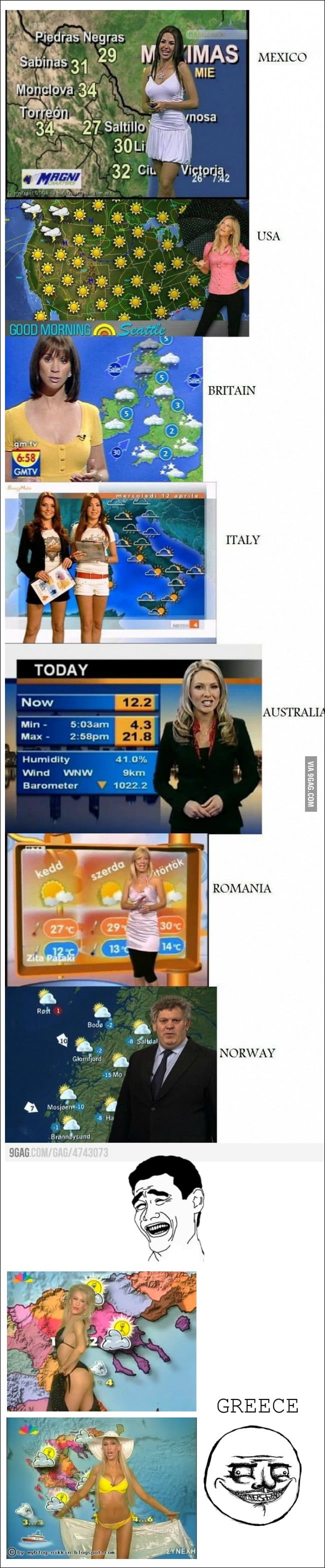 Weather girls and Greece..! - 9GAG