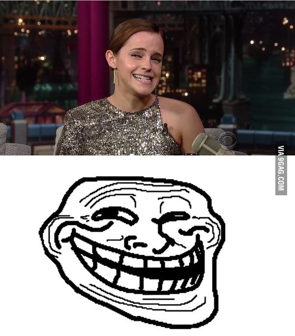 Emma watson troll face....:D - 9GAG