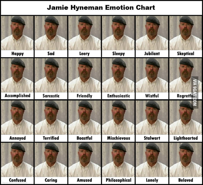 Jamie Hyneman Emotion Chart - 9GAG