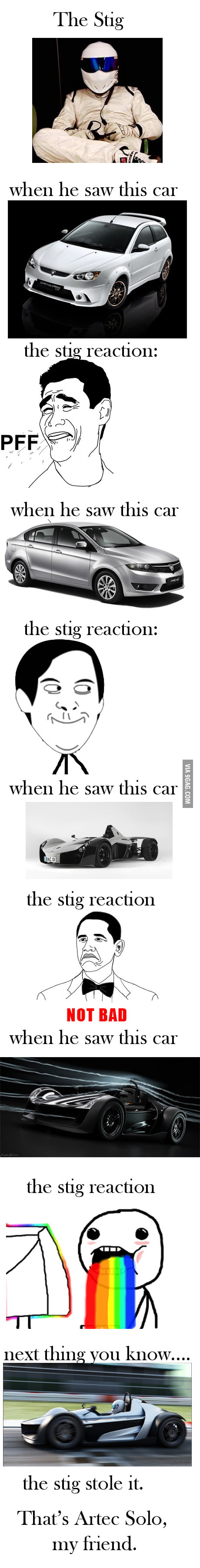 The Stig reaction - 9GAG