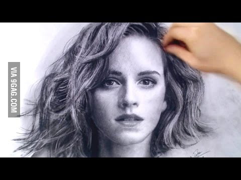 Super awesome high speed drawing of emma watson! - 9GAG