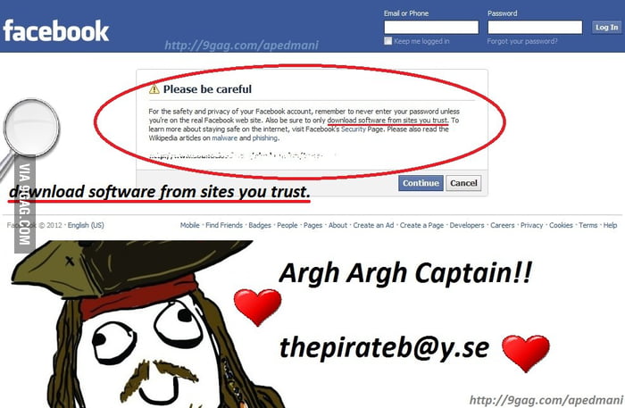 Arghhh Arghh Captain!! *facebook - 9GAG
