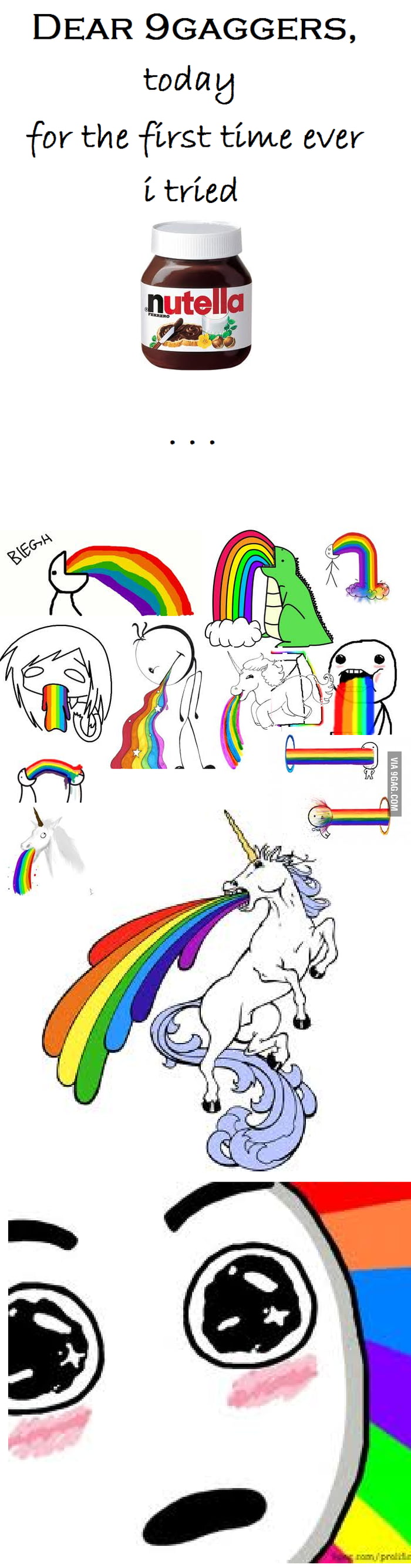 Nutella: Puking Rainbows lvl over 9000 - 9GAG