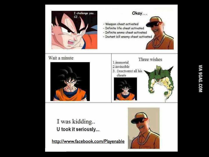 GOKU trolls and Wins over CJ! :) - 9GAG
