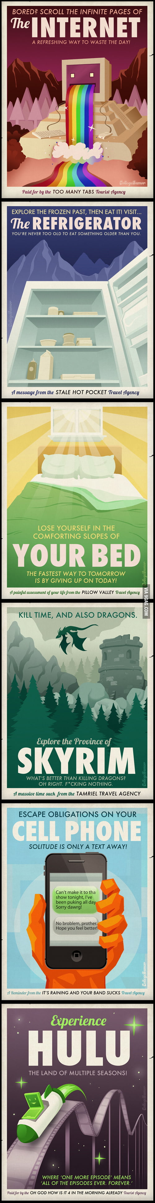 Travel Posters for Lazy People - 9GAG