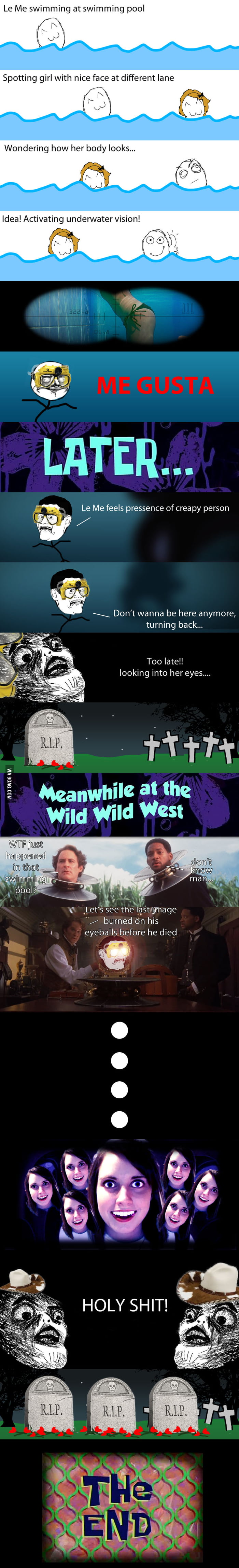 What really happened in the swimming pool (Extended) - 9GAG