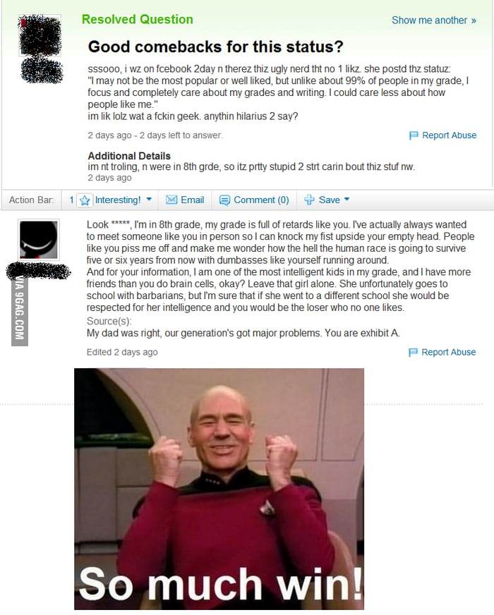 Awesome answer is awesome - 9GAG