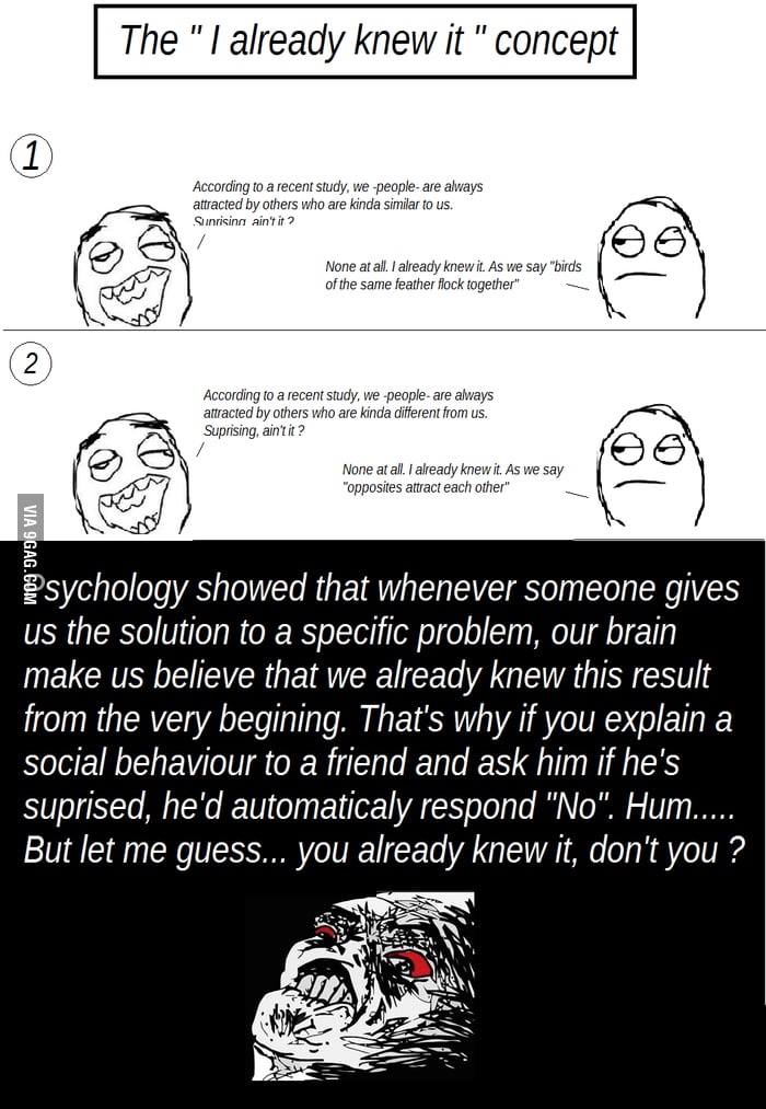 The "I Already knew it" concept - 9GAG
