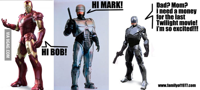 Ironman and Robocop family - 9GAG