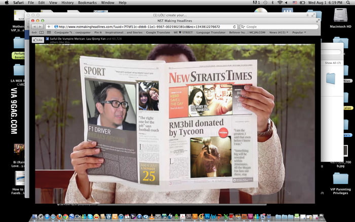 History is making: Monkey & Fox made the headline. - 9GAG