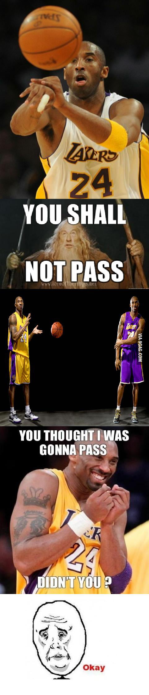 KOBE PASSES, oh wait... - 9GAG