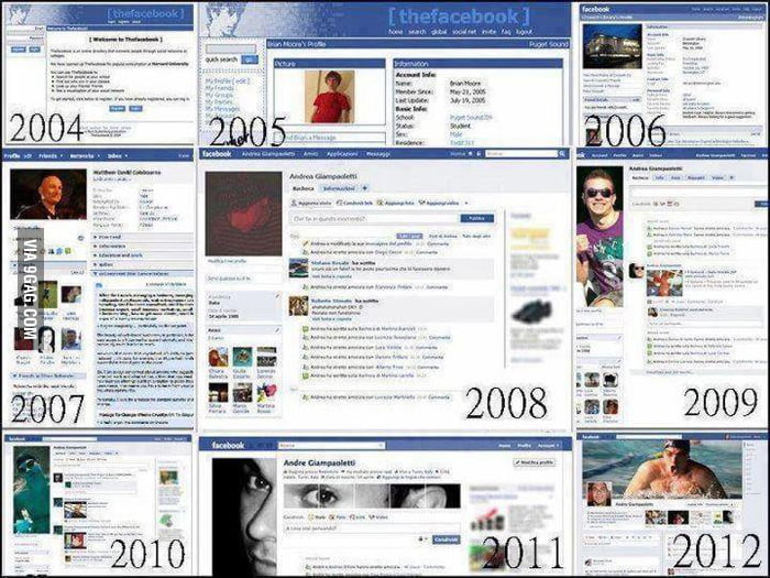 The Facebook, then and now... - 9GAG