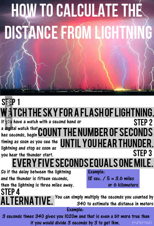 How to Calculate the Distance from Lightning - 9GAG