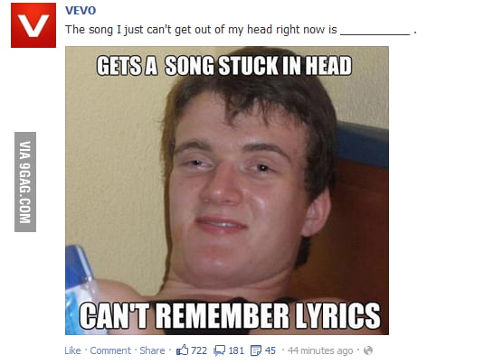 WTF Vevo, you're using the wrong meme - 9GAG