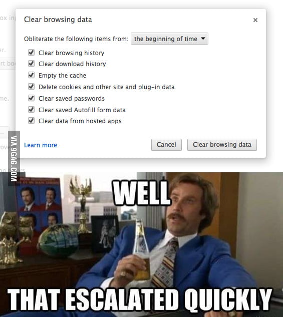 Google Chrome being overly dramatic - 9GAG