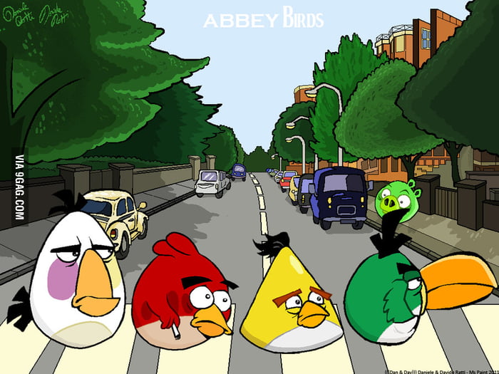 Angry birds in abbey road - 9GAG