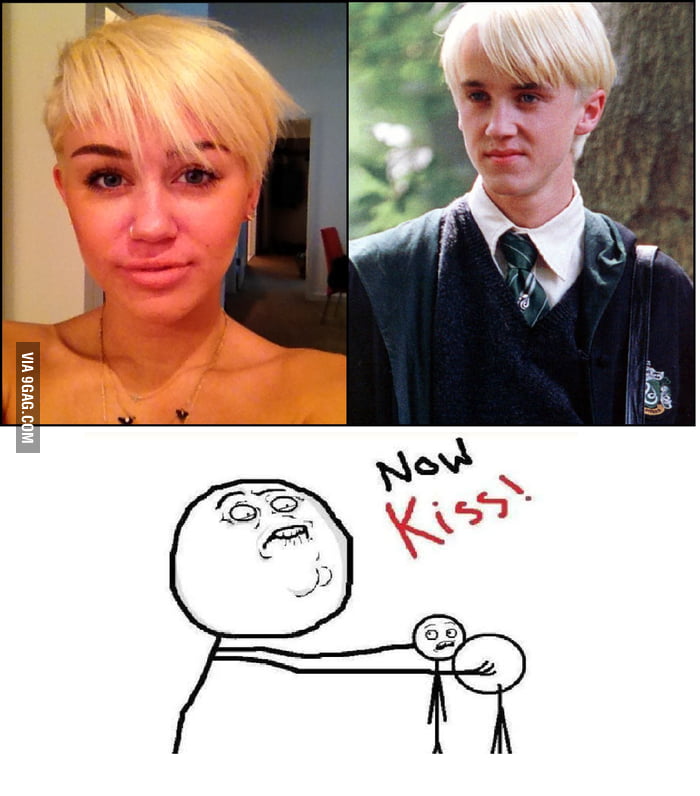 Dat Moment when Miley Cyrus becomes Draco Malfoy - 9GAG