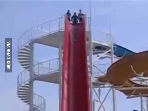 Closed water slide accident - 9GAG