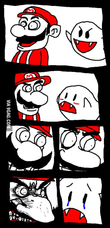 What really happen's when Mario staring at Boo - 9GAG