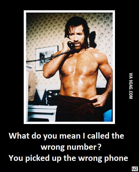 Chuck Norris on the phone - 9GAG
