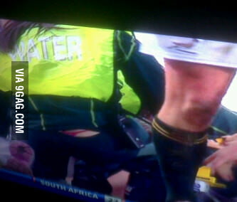 Watching the rugby when a wild thong appears - 9GAG