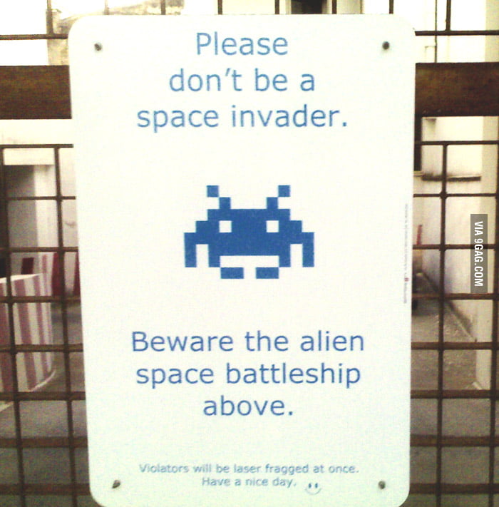 Park Invaders sign - 9GAG