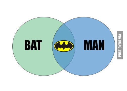 The REAL Batman Venn Diagram - 9GAG